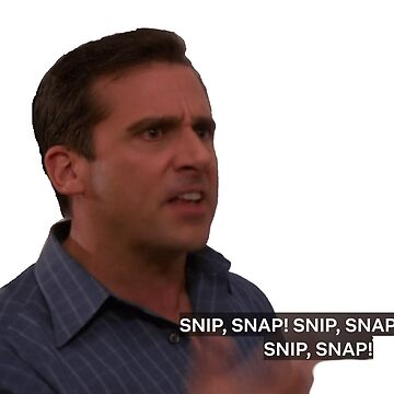 "Michael Scott, Snip-Snap " Sticker for Sale by kbeck15 | Redbubble