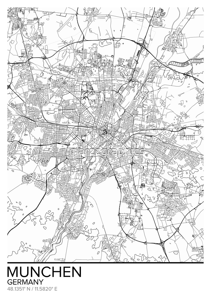 "München map poster print wall art, Germany gift printable, Home and ...