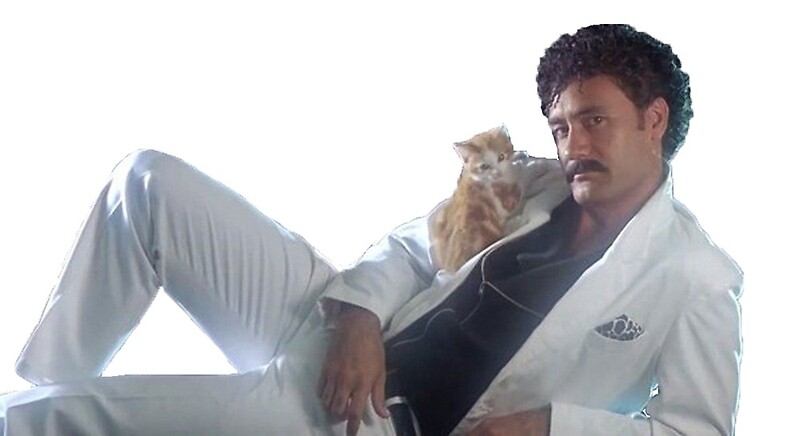 "Ethereal Taika Waititi with a Cat" by jplotka | Redbubble