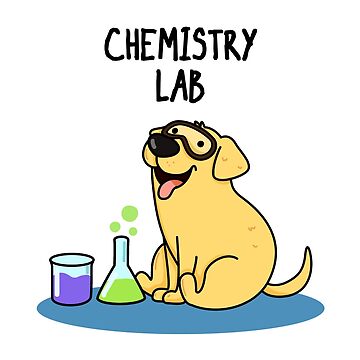 "Chemistry Lab Funny Labrador Dog Puns " Sticker for Sale by punnybone ...