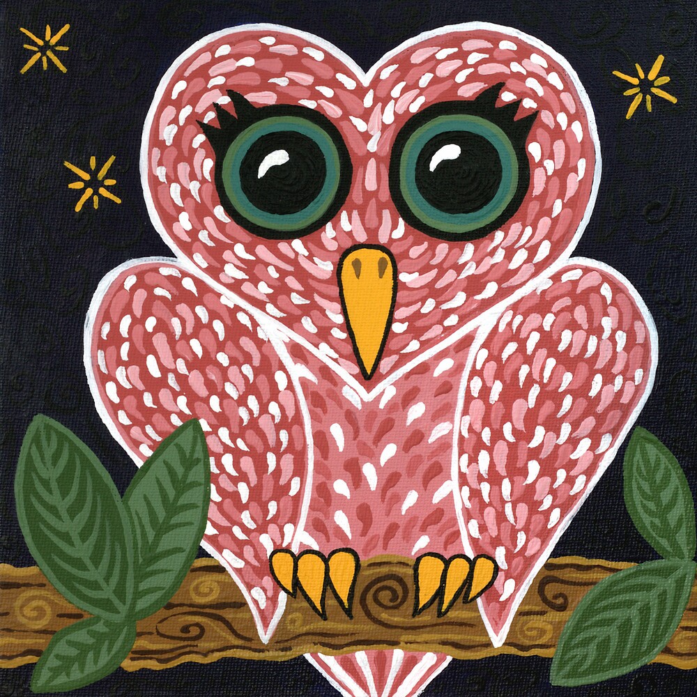 "'Owl Heart' " by Lisafrancesjudd | Redbubble