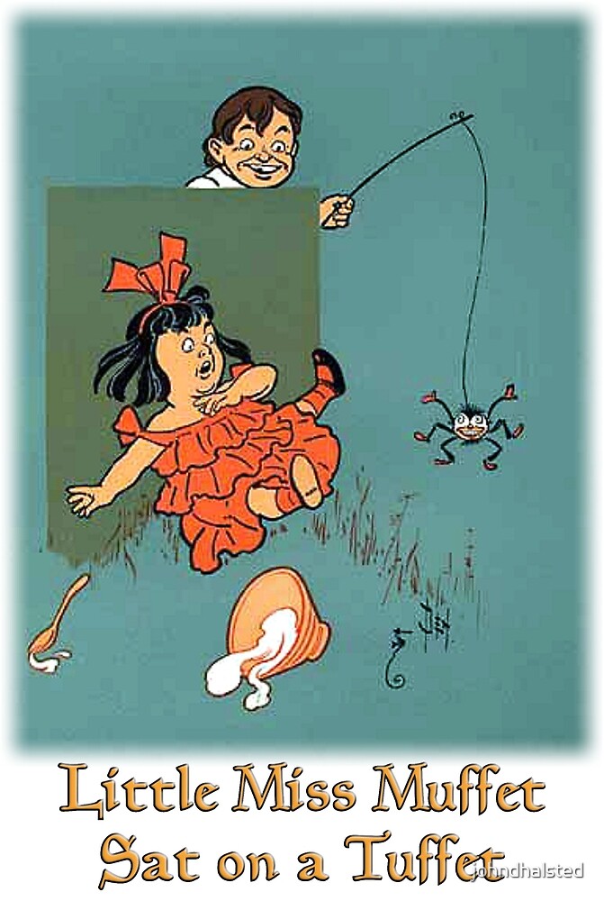 "LITTLE MISS MUFFET, SAT ON A TUFFET (#1 with text)" by johndhalsted ...