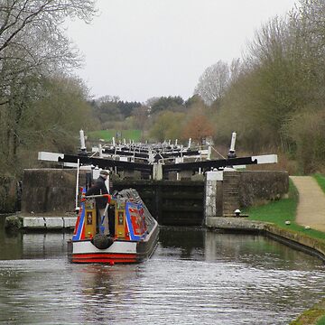 "Climbing Hatton Locks." Poster for Sale by Jo Lodge | Redbubble