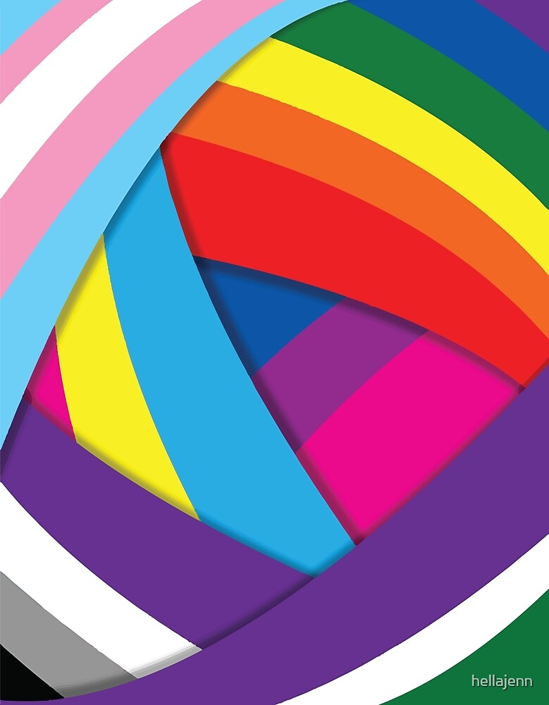 "LGBT Flag swirl" by hellajenn | Redbubble