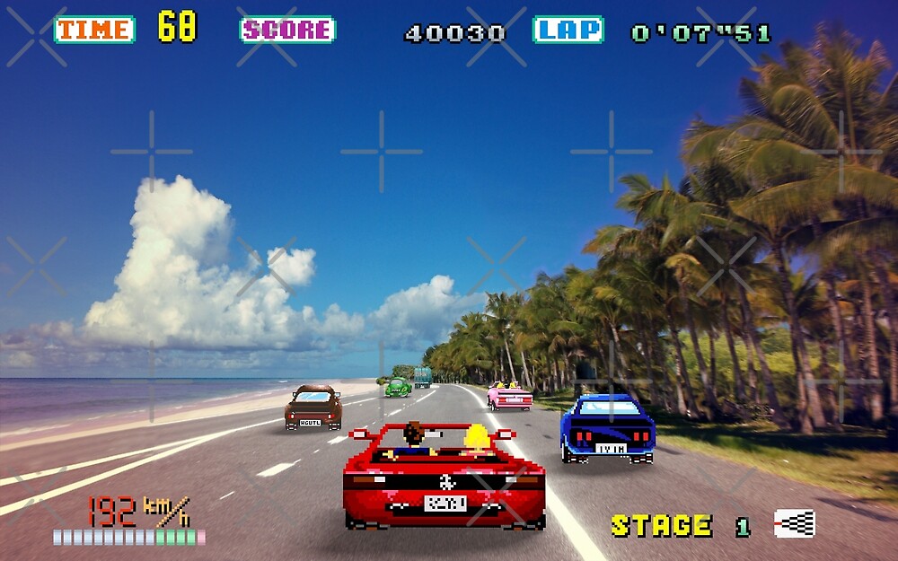 "Outrun retro - Pixel art" by smurfted | Redbubble
