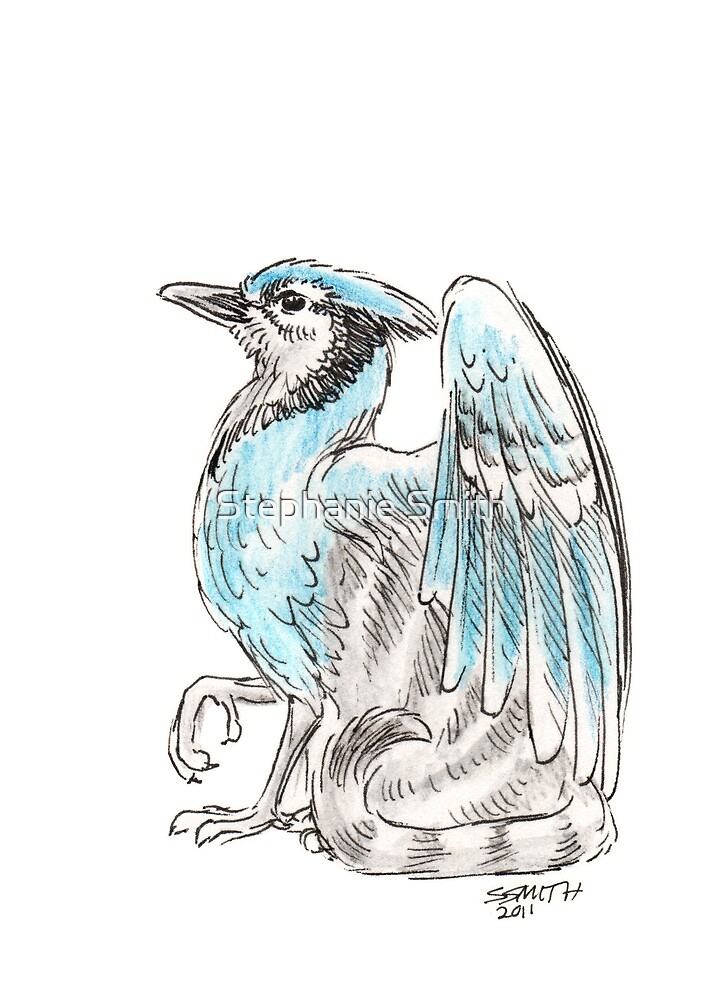 "Mythological House Griffin: Blue Jay Variety" by Stephanie Smith ...