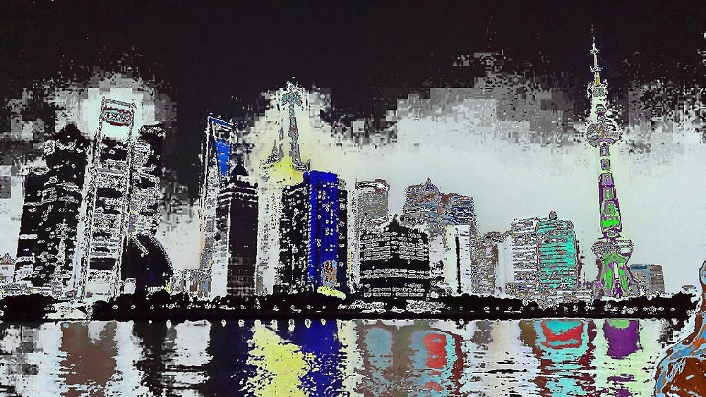 "Psychedelic City Sky Line" by MHIllustration | Redbubble