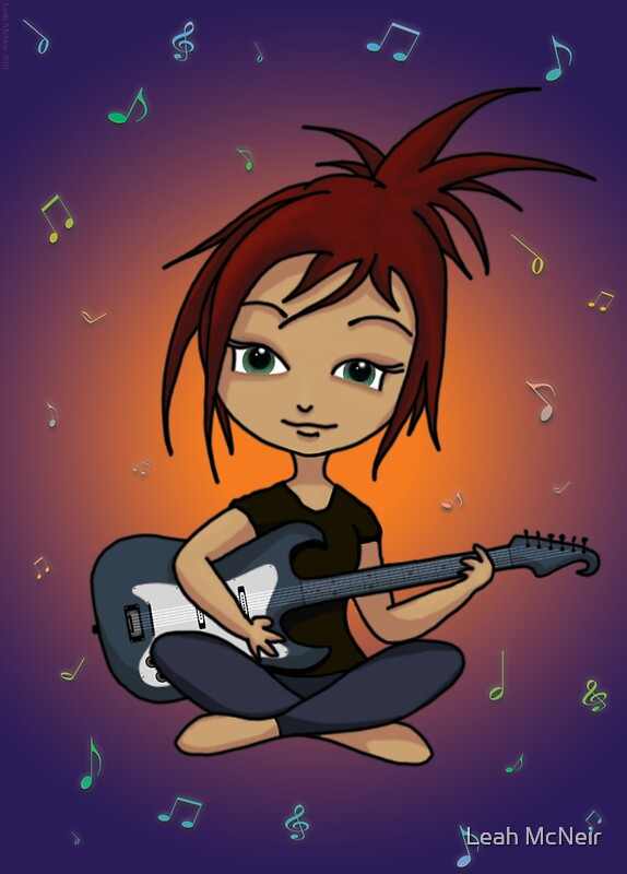 "Guitar Chick" by Leah McNeir | Redbubble
