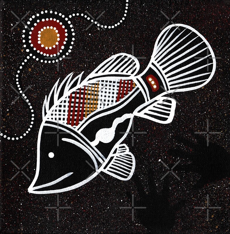 "Authentic Aboriginal Art - Fish" by HogarthArts | Redbubble
