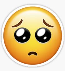 Pleading Emoji Stickers | Redbubble