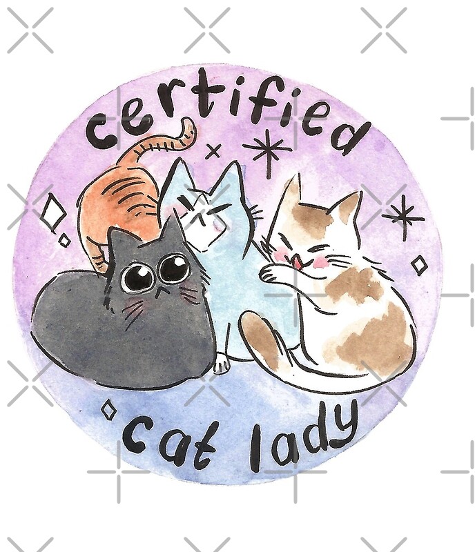 "Certified Cat Lady" by moon-eyes | Redbubble