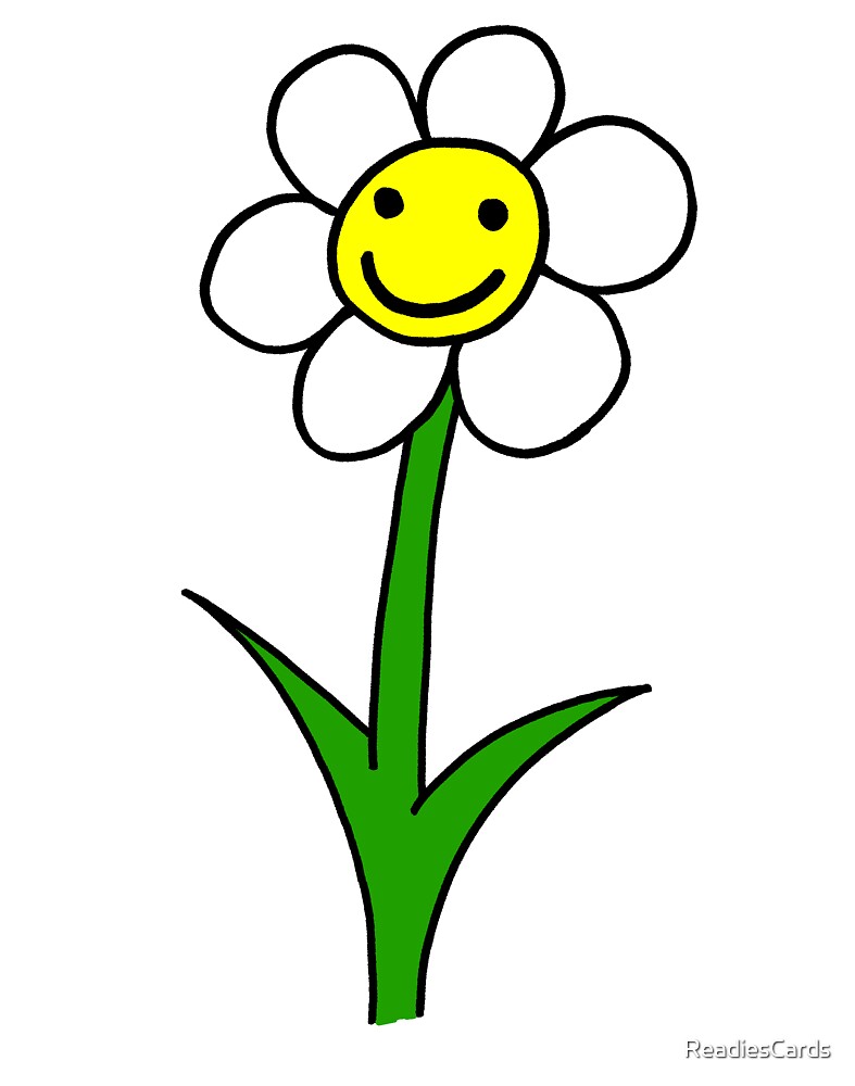 "Cute happy flower" by ReadiesCards | Redbubble