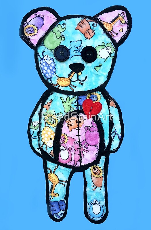 "Blue Teddy Bear" by BleedStainArt | Redbubble