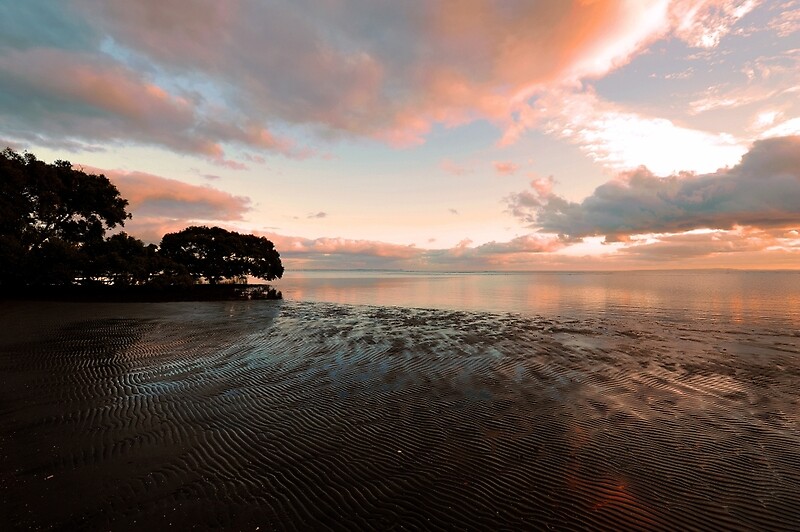 "Nudgee Beach Sunrise At Low Tide. Brisbane, Qld, Australia." by Ralph ...