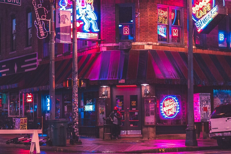 "Neon Scene- Memphis Photo Print" by Anthonypresley | Redbubble