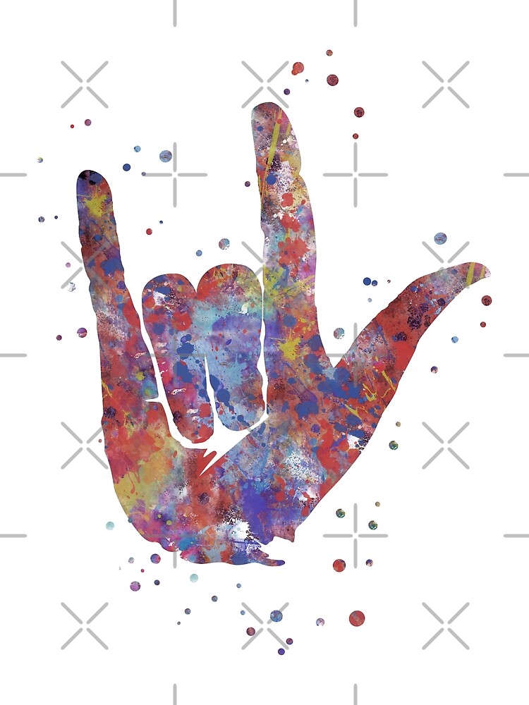 "Symbol love, ASL sign language" by Rosaliartbook | Redbubble