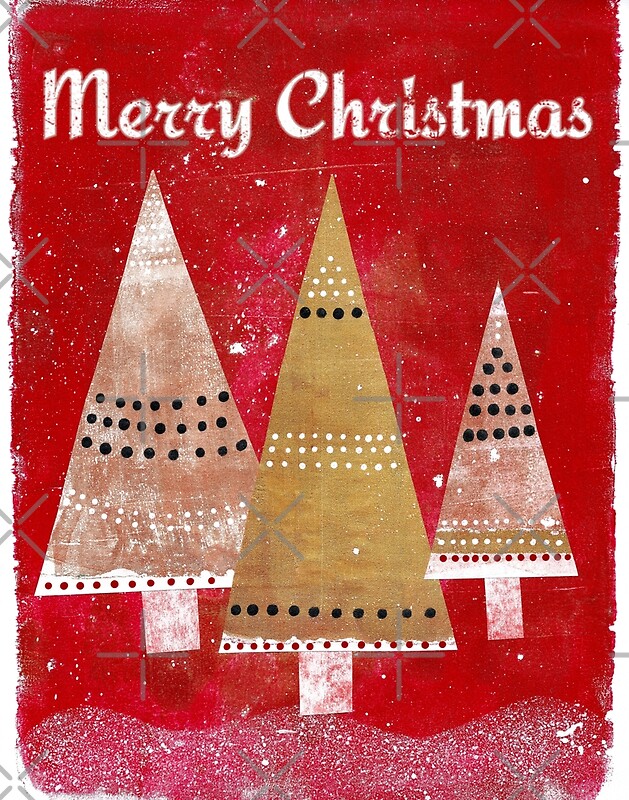 "Three Christmas Trees" by Karen Stahlros | Redbubble