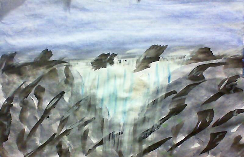 "Triangle waterfall, in watercolor" by Anna Lewis, blind artist | Redbubble