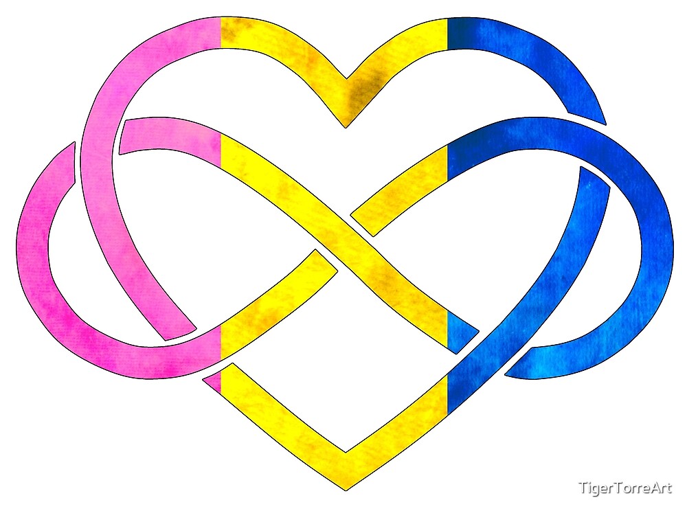 "Polyamory Heart - Pansexual Pride" by TigerTorreArt | Redbubble