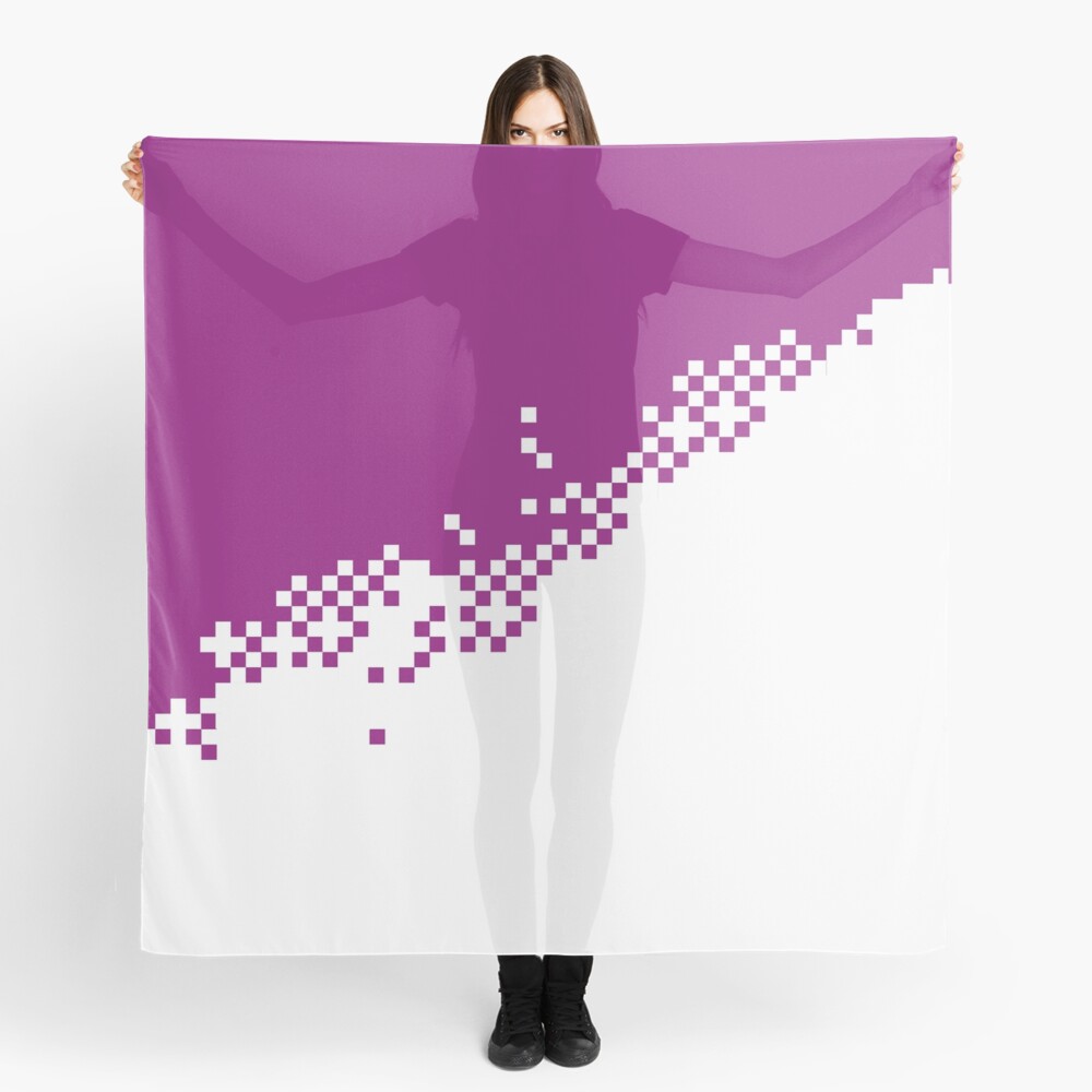 "The 8-Bit Pixel Fashion Pattern Purple White" Scarf by hatgirldesign ...