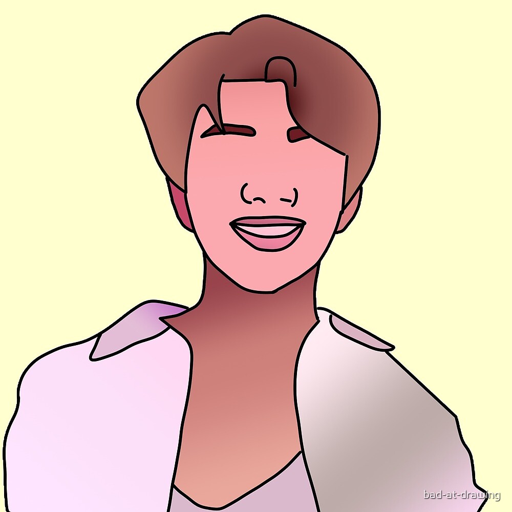 "kim namjoon rm outline bts" by bad-at-drawing | Redbubble