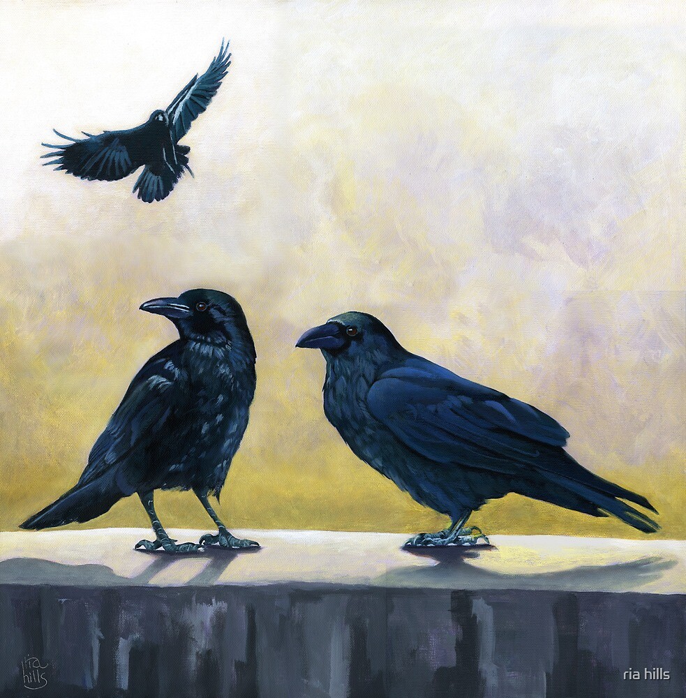 "Murder of Crows painting" by ria hills | Redbubble