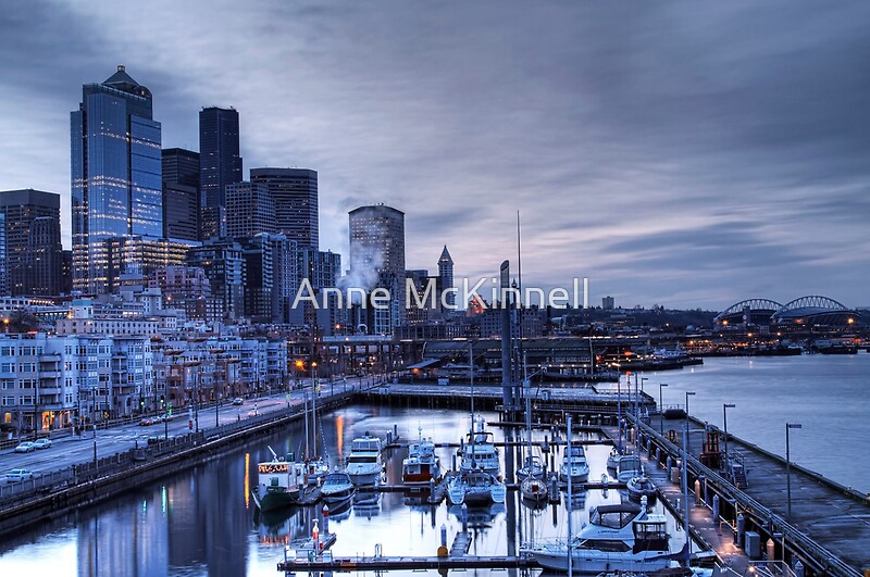 "Bell Harbor Marina, Seattle" by Anne McKinnell | Redbubble