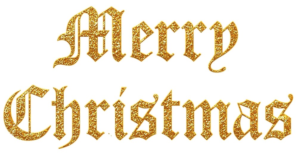 "Gold Glitter Merry Christmas" by GraphicAllusion | Redbubble