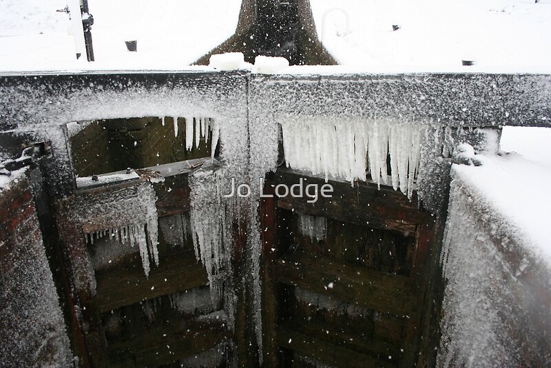"Frozen lock gates" by Jo Lodge | Redbubble