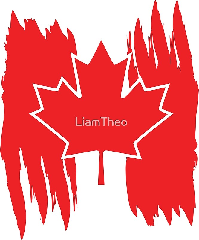 "Stylized Brush Stroke Canadian Flag" by LiamTheo | Redbubble