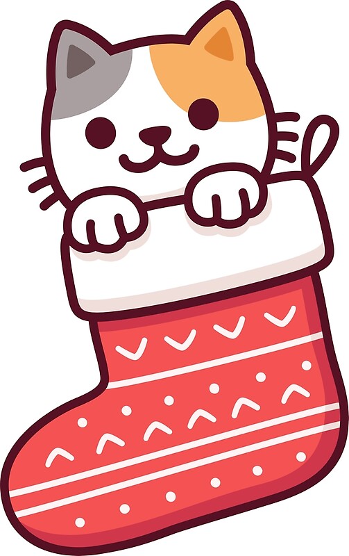 "Cat in Christmas stocking" by irmirx | Redbubble