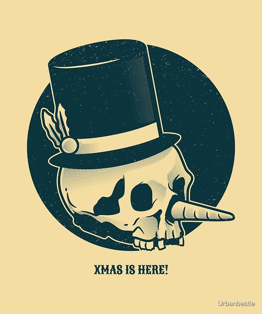 "Funny Snowman Skull Happy Holidays merry Christmas" by Urbanbestie ...