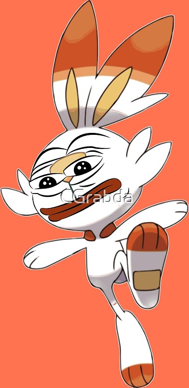 "Pepe Scorbunny - Pepemon Sword and Shield" by CGrabda | Redbubble