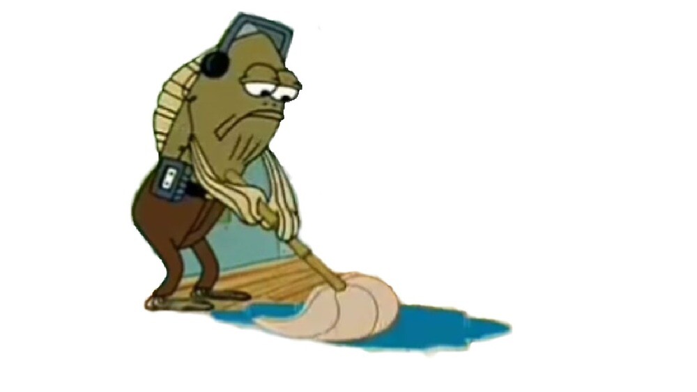 "Fred the Fish Mopping" by planetarychaos | Redbubble