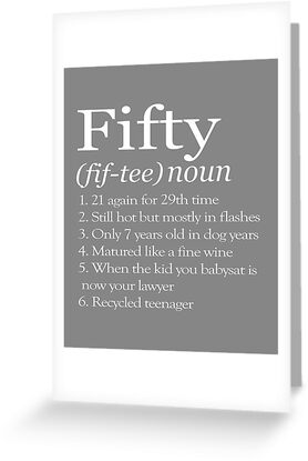 "Funny Fifty definition great 50th Birthday gift for men & women ...
