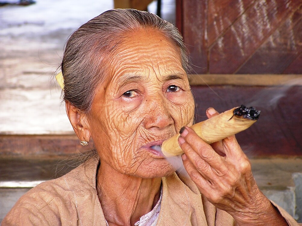 "Cheroot Smoking - Bagan, Myanmar" by iandavies | Redbubble