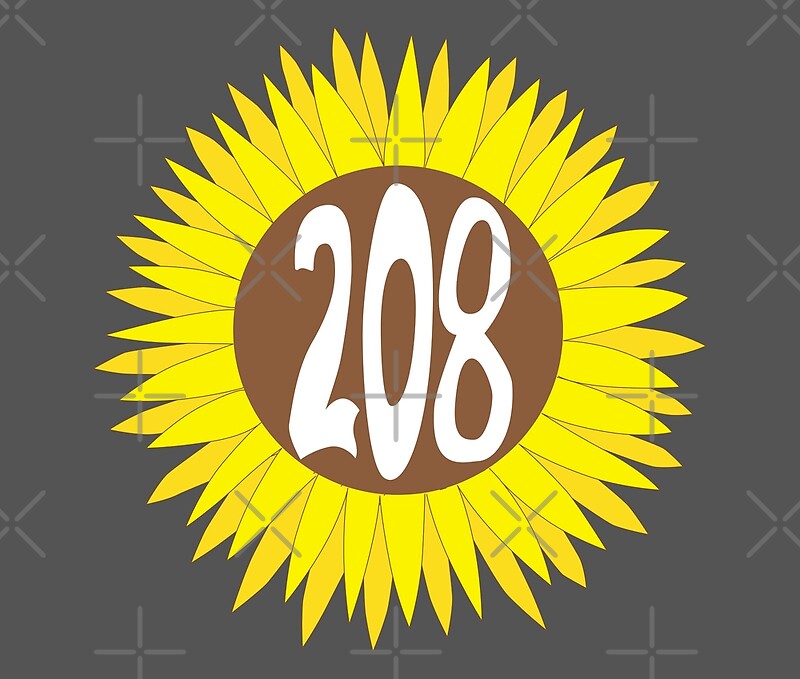 "Hand Drawn Idaho Sunflower 208 Area Code" by itsrturn | Redbubble