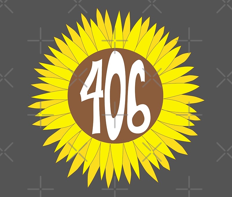 "Hand Drawn Montana Sunflower 406 Area Code" by itsrturn | Redbubble