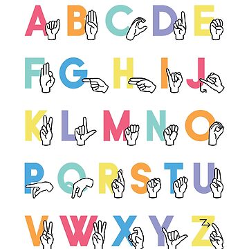 "ASL Sign Language Alphabet - Pastel Colors" Poster for Sale by ...