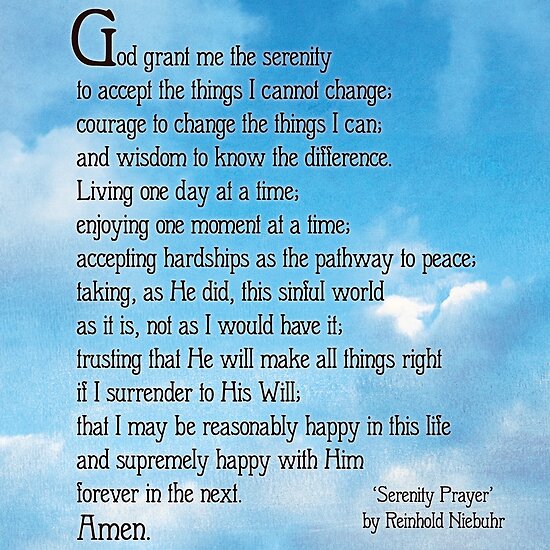 "'Serenity Prayer' By Reinhold Niebuhr" Poster by knightsydesign ...