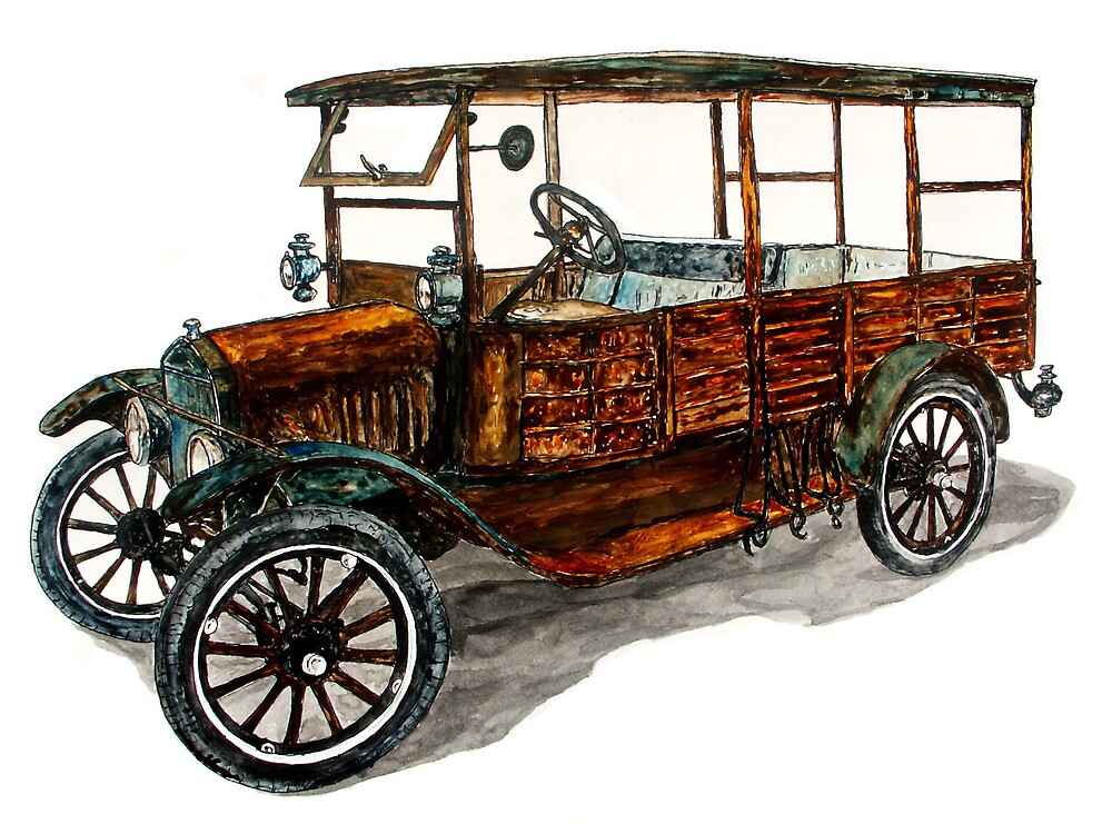 "Model T Ford Depot Hack Woody 1920's" by Ob-Art | Redbubble