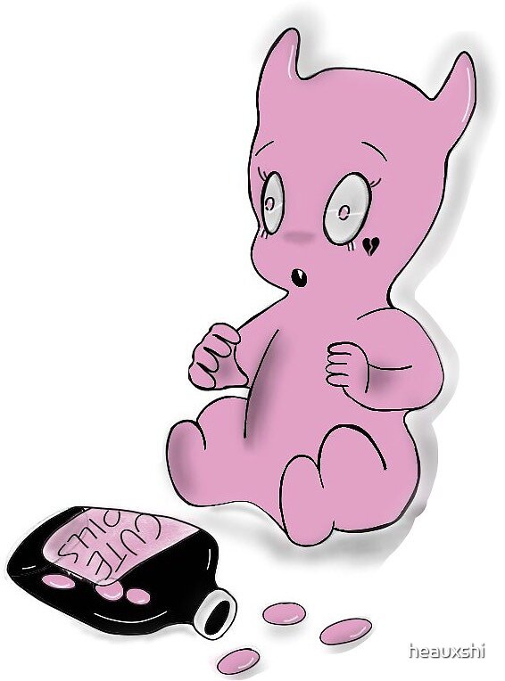 "Cute Pink Devil Casper the Friendly Ghost artwork" by heauxshi | Redbubble