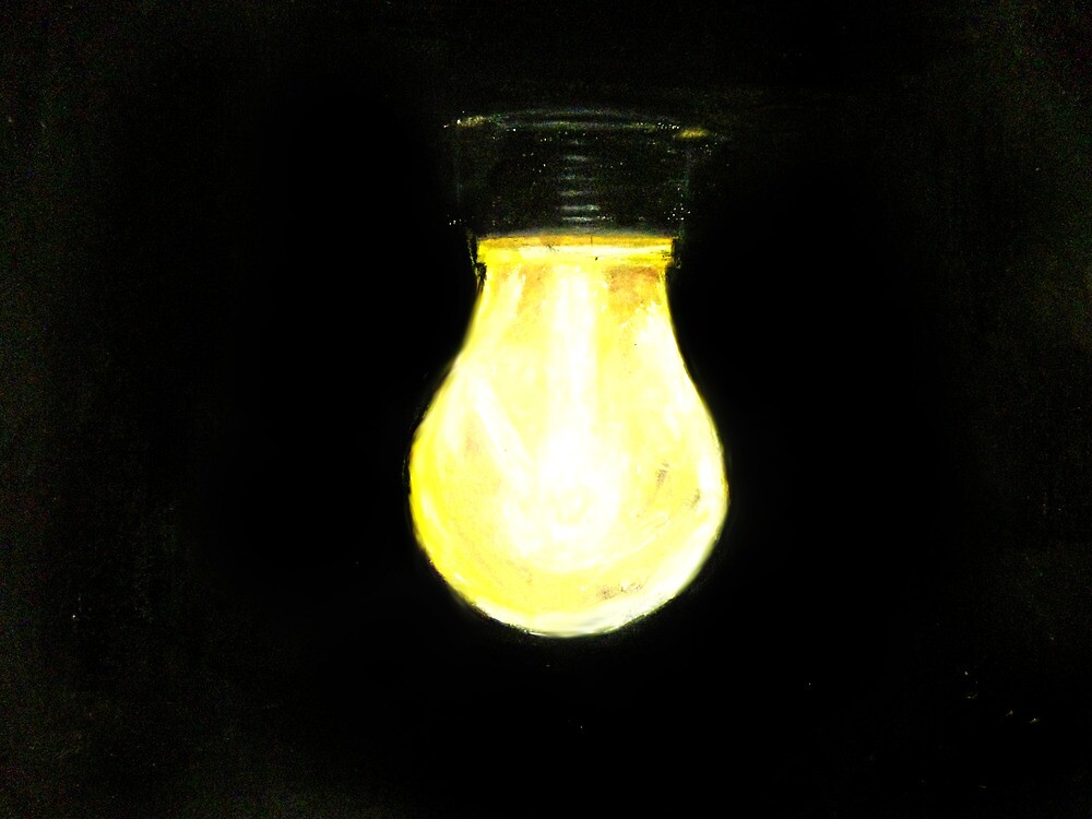 "Light Bulb Photo Realistic Painting" by Masaad Amoodi | Redbubble