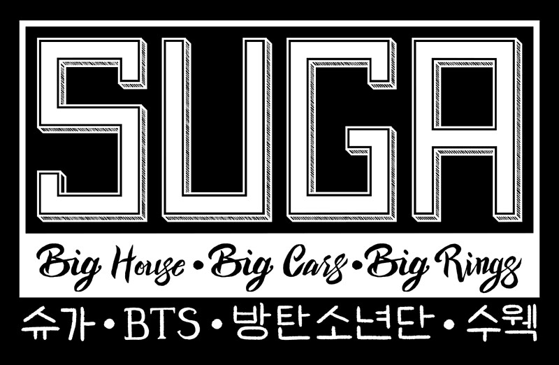 "Suga - BTS Member Logo Series (White)" by Dandimator | Redbubble