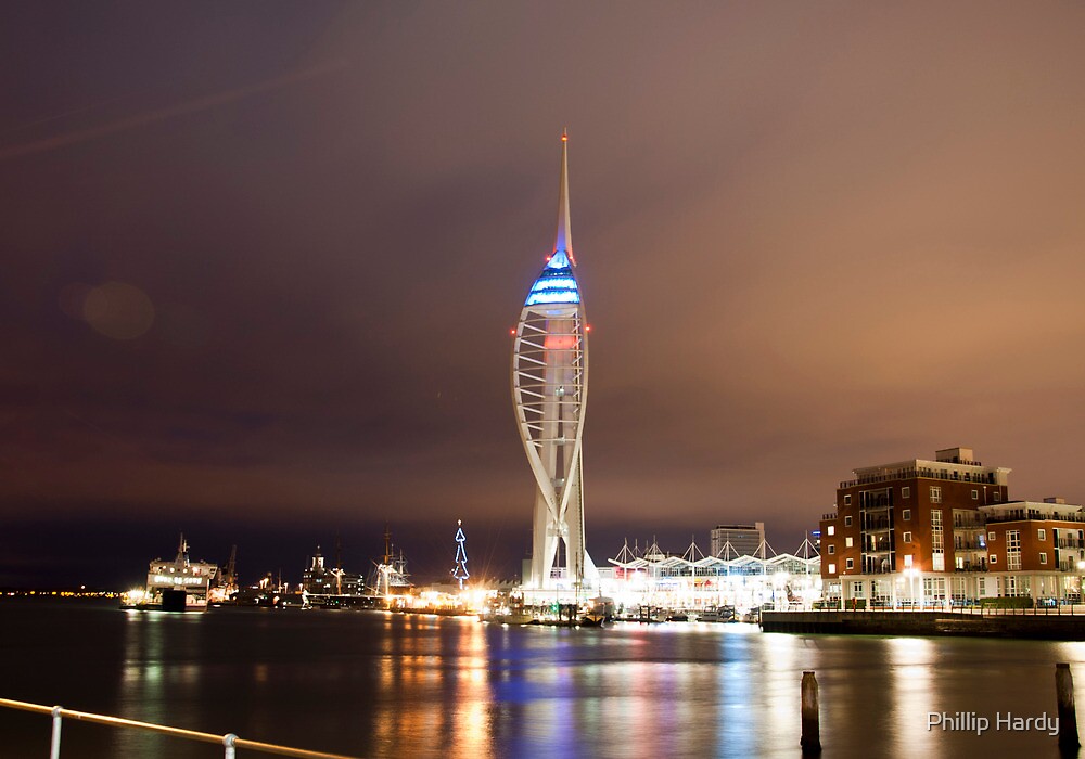 "Spinnaker Tower at Night" by Phillip Hardy | Redbubble