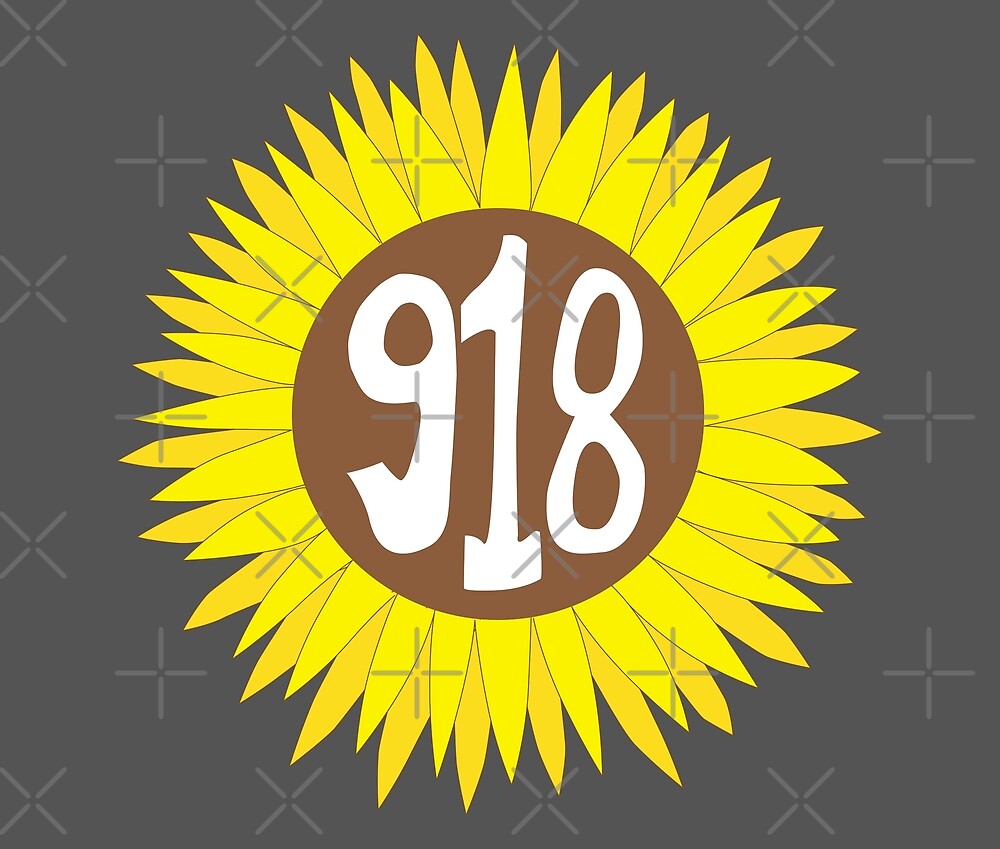 "Hand Drawn Oklahoma Sunflower 918 Area Code" by itsrturn | Redbubble