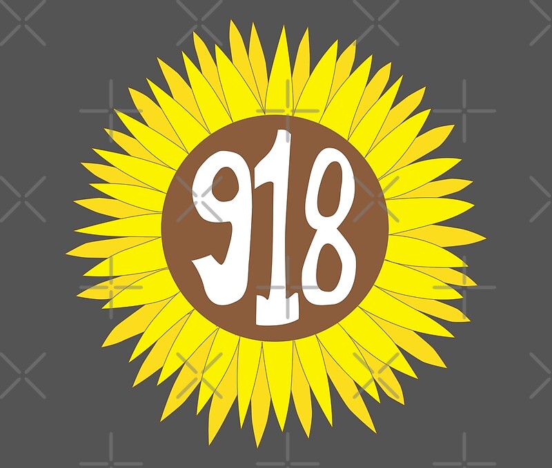 "Hand Drawn Oklahoma Sunflower 918 Area Code" by itsrturn | Redbubble