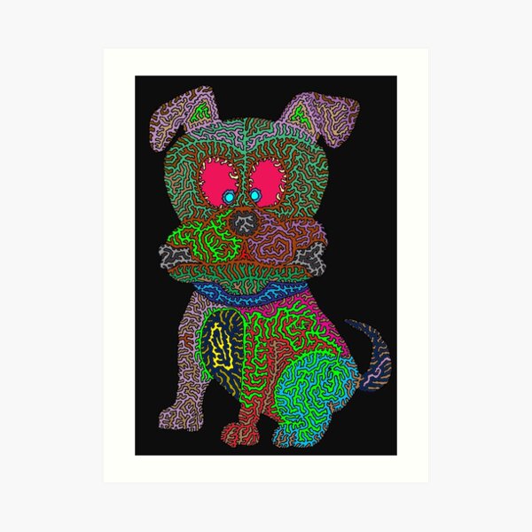 Psychedelic Dog Art Prints | Redbubble
