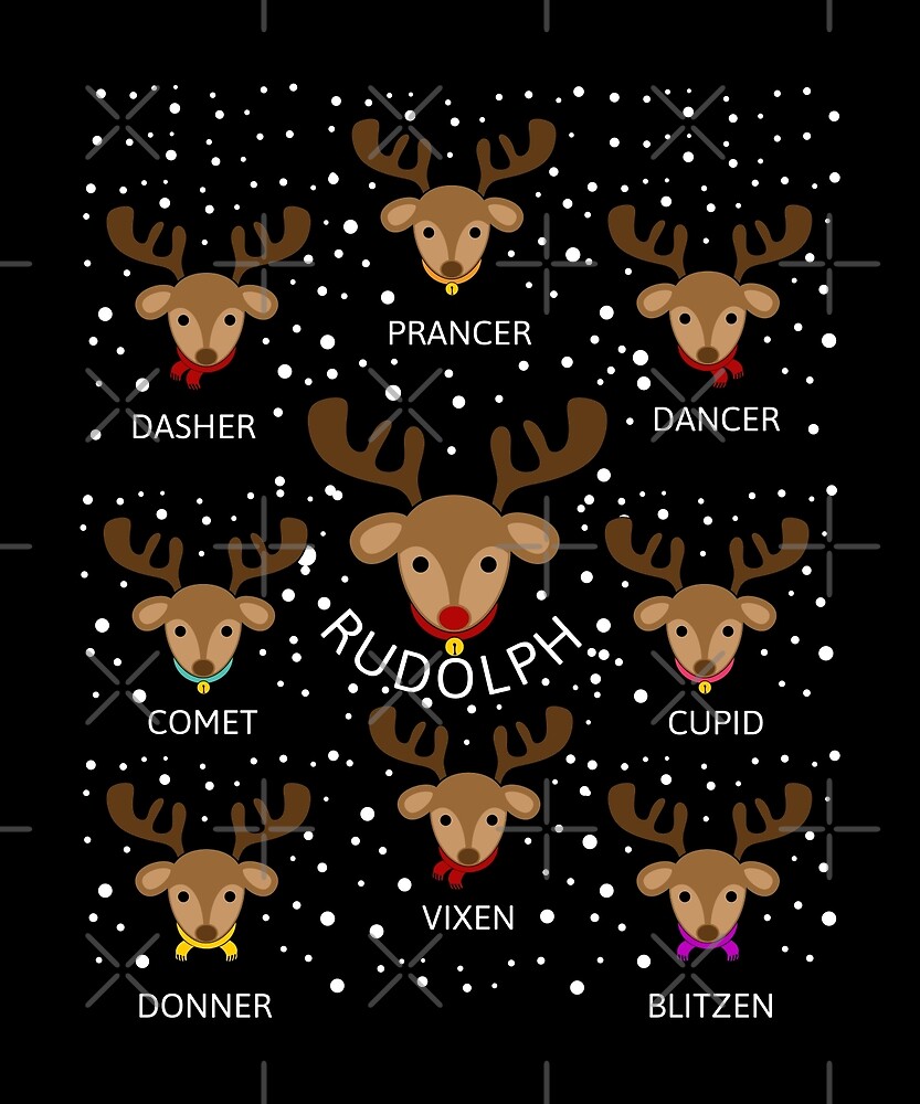 "Rudolph and All Santa Claus's Reindeer Names" by 4wordsmovement ...