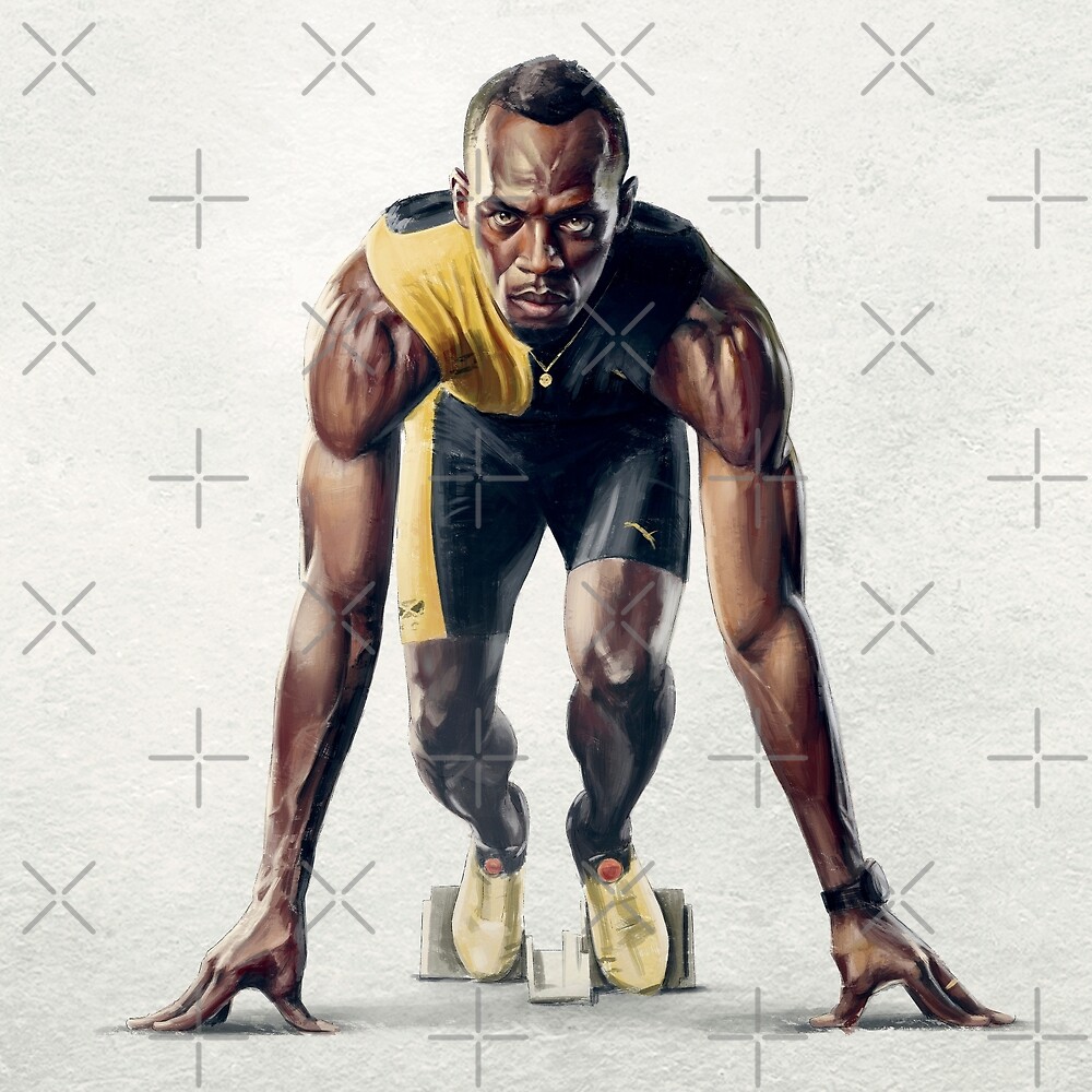 "Usain Bolt" by Jared Fry | Redbubble